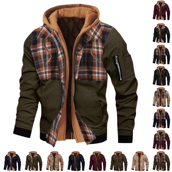 商品名:  Fur Jackets Mens Grey Overcoat Denim Trench Coat Mens Top Coat Jacket Cargo Jackets Mens Padded Parka Coat Men's T...