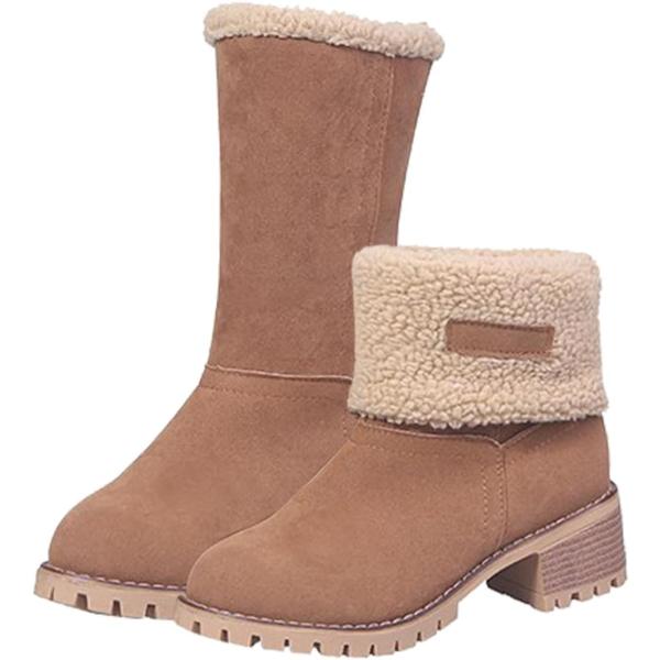 商品名Dotmalls Boots, Dotmalls Seniors' Chunky Heel Winter Boots, Women's Fleece Lined Boots (Brown,7)ブランド：CERAVI商品サイズ：7商品番...