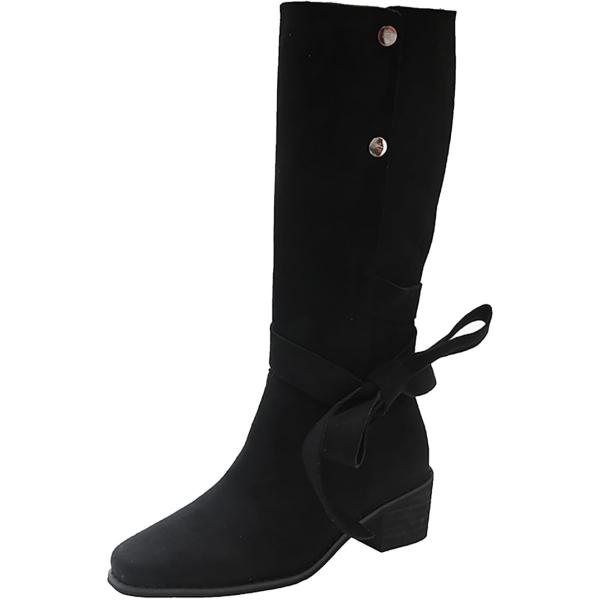 商品名SBGMoSJ Womens Western Work Boots Square Toe Cowgirl Boots for Women No Heel Wide Leg Knee High Boots Camel High Heel...