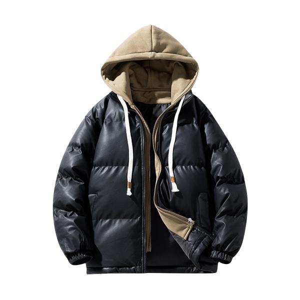 商品名:  Ymosrh Black Puffer Jacket, Winter Coats Water-Resistant Lightweight Jacket Hooded Casual Outerwear Warm Down Jack...