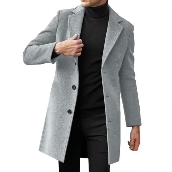 商品名:  GUWHOUN abrigos para hombres men's casual trench coat slim fit notched collar long jacket trench coat men black me...