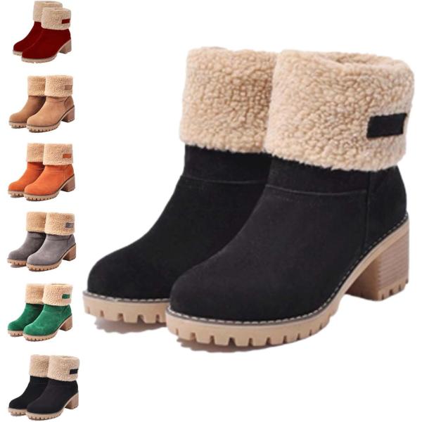 商品名JZXUAO Libiyi Boots - Libiyi Seniors' Chunky Heel Winter Boots, Libiyi Winter Boots, Comfortable Slip-On Warm Snow Bo...