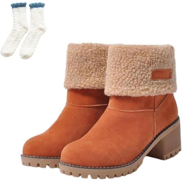 商品名Women's Dotmalls Boots,Non-Slip Dotmalls Seniors' Chunky Heel Winter Boots, Dotmalls Winter Warm Snow Ankle Boots Sho...