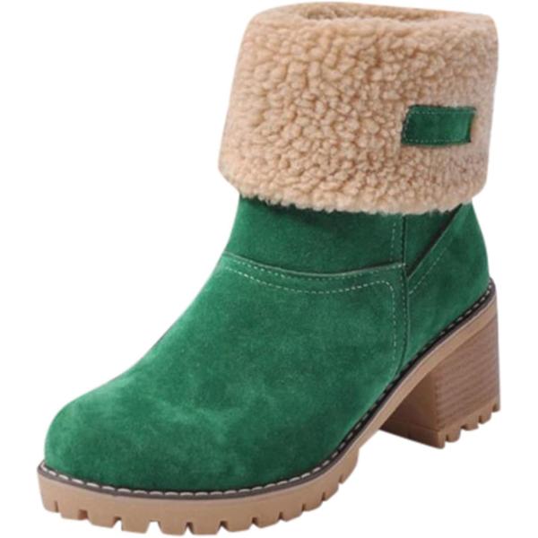 商品名Libiyi Boots,Dotmalls Boots, New Winter Boots for Women Comfortable Mid Chunky Heel Suede Warm Fur Lined Bootsブランド：CB...