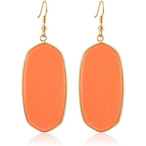 商品名SELOVO クリスタルストーン ステートメントイヤリング フィッシュフック ドロップダングルイヤリング ゴールドトーン, クリスタル, 宝石なしSELOVO Orange Cystal Stone Fishhook Dangle D...