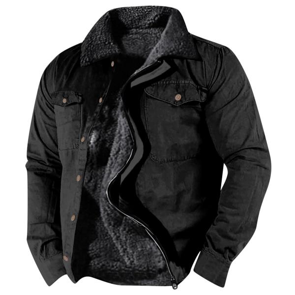 商品名:  Bluecatlala Solid Pocket Zipper Fly Men's Winter Cargo Jacket Trucker Hunting Heavyweight Jackets Soft Thermal Shi...