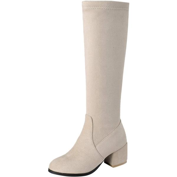 商品名Round Toe Cowboy Boots for Women Leather Ladies Black Knee High Flat Boots Brown Ankle Cowgirl Boots for Women Wide C...