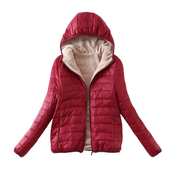 商品名:  DOLKFU cyber of monday sales winter coat women Women's Lightweight Long Sleeve Cropped Coat Zipper Hooded Puffer J...