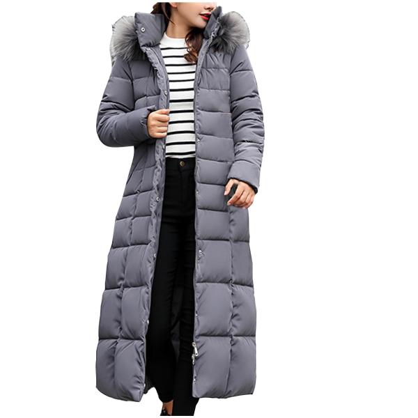 商品名:  Long Puffer Coats for Women Long Quilted Coats Long Sleeve Hooded Maxi Down Coats Winter Side Slit Full Zip Jacket...