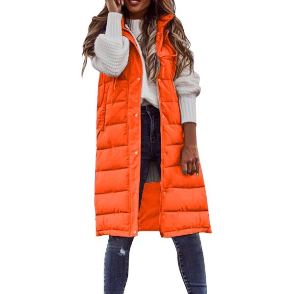 商品名:  TUNUSKAT For Teen Girls, Long Puffer Vest Women Plus Size Winter Coats Sleeveless Hoodie Jacket Full Zipper Down C...