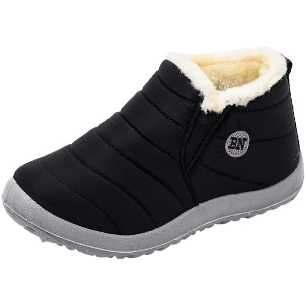 商品名JWSVBF Womens Snow Boots Waterproof Platform Warm Ankle High, Comfy Nylon Cloth Fuzzy Lined Winter Snow Shoes, Men's ...