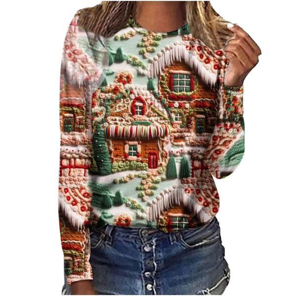 商品名:  Plus Size Jackets for Women 2023 Winter 3D Christmas Print Sweatshirt for Women Plus Size Long Sleeve Round Neck P...