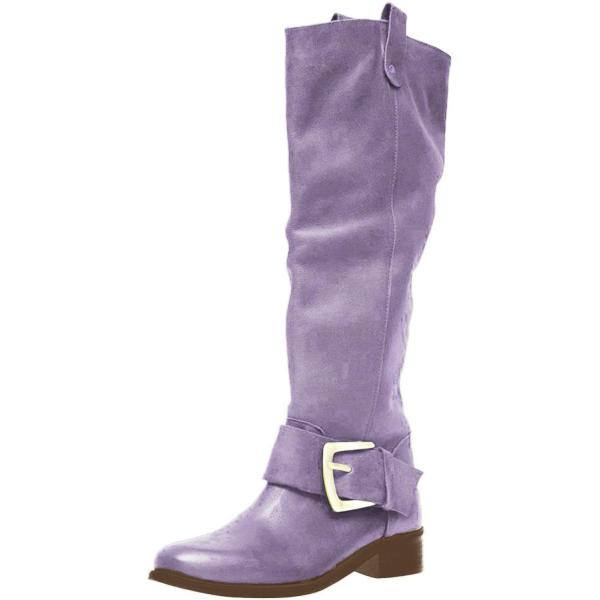 商品名BADHUB Women Wide Calf Knee High Boots Low Stacked Heel Riding Combat Boots 2023 Fall Winter 2024 Spring Holiday Clea...