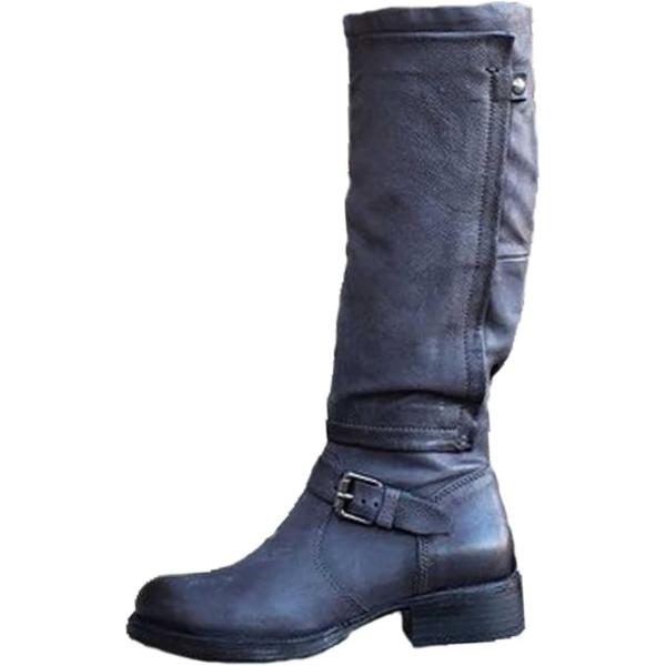 商品名BADHUB Women Wide Calf Knee High Boots Low Stacked Heel Riding Combat Boots 2023 Fall Winter 2024 Spring Holiday Clea...