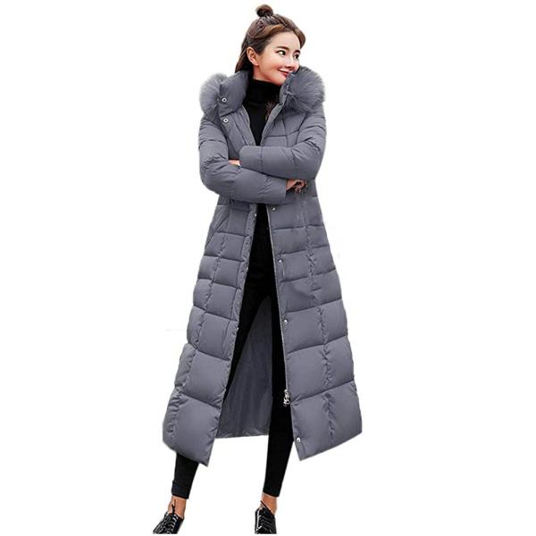 商品名:  Long Coats For Women Winter, Fashion Big Hair Collar Slim Knee-High Down Cotton Jacket Coat Winter 2023 Coats Tren...