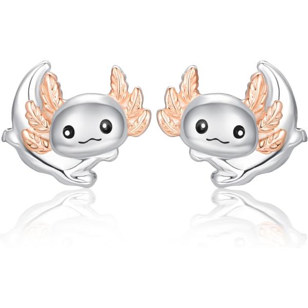 商品名Dreamboat かわいいカートゥーンアニマルスタッドイヤリング スターリングシルバー 低刺激性 ムーンストーン ハートイヤリング クリスマス 誕生日パーティー ジュエリーギフト レディース ガールズ, スターリングシルバー, 宝石...