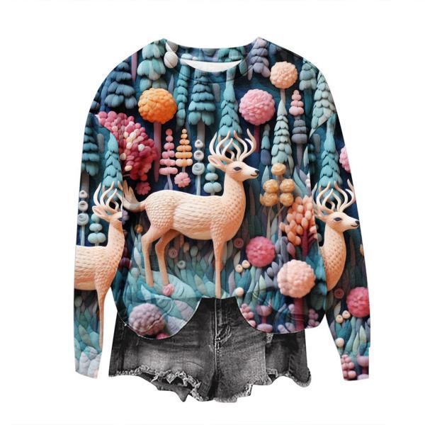 商品名:  Sweater for Women Plus Size 2024 Winter 3D Print Sweatshirts for Women Loose Fit Christmas Cute Funny Graphic Pull...