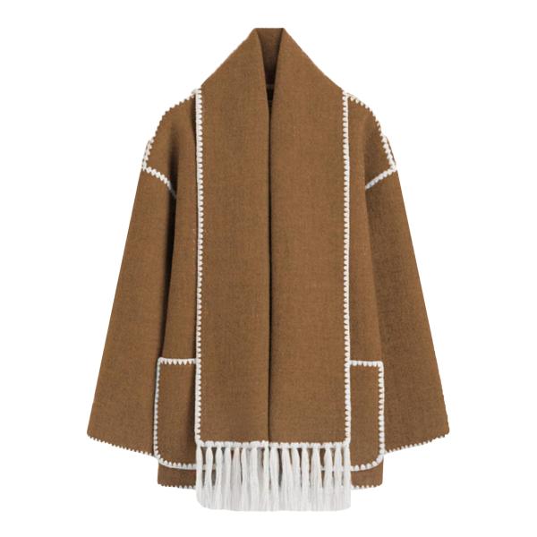 商品名:  DMOYALA Womens Embroidered Scarf Jacket Long Sleeve Turtle Neck Button Down Wool Blend Coats Winter Plus Size Warm...