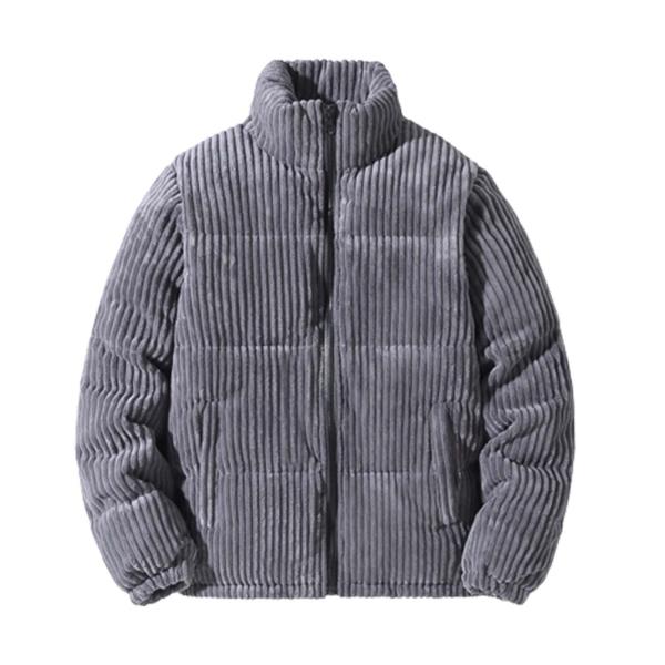 商品名:  AITEQY Corduroy Bubble Puffer Jacket for Men Mock Neck Zip Up Warm Bomber Coat Ribbed Winter Jacket Casual Work Ja...