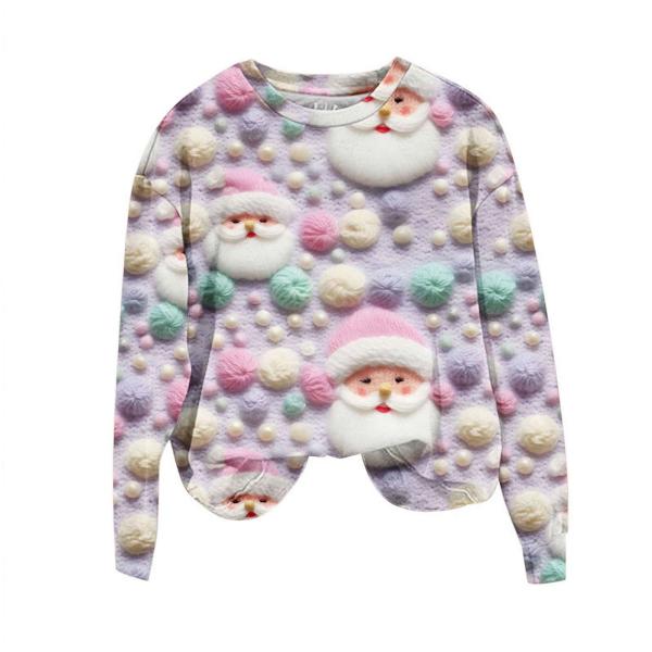 商品名:  JURANMO Fall Tshirts for Women, Womens Crewneck Tree Print Tops Oversized Fall Blouse Santa Claus Fashion Pullover...