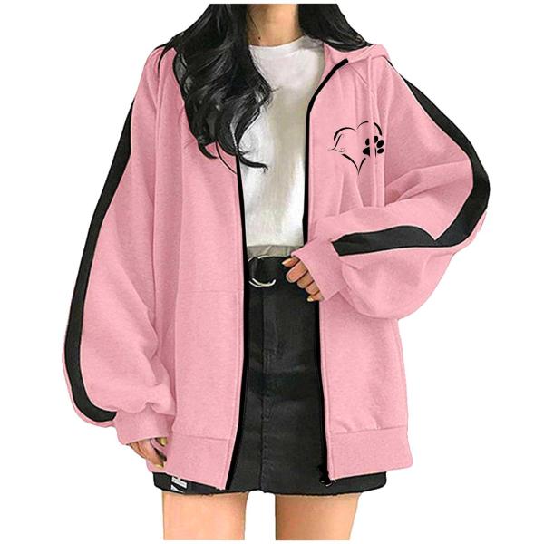 商品名:  LEMONONSTORE Oversized Sweatshirt for Women Casual Zip Lightweight Jacket Funny Animal Paw Graphic Hoodies Fall Co...