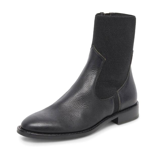 商品名:  miss left Women Classic Closed Round Toe Flat Ankle Boots Side Zip Low Chunky Heel Sock Booties Basic Business Win...