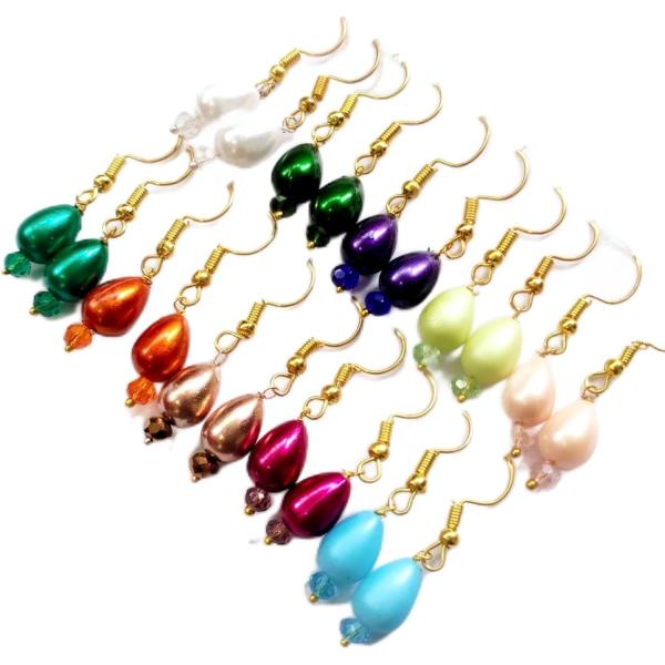 商品名PoshPelle ファッションイヤリングセット レディース ガールズ マルチカラー 10個パック マルチパック 10滴 美容, セラミック, 宝石なしPoshPelle 10 Pairs earrings Shiny Pearl d...