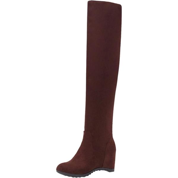 商品名JWSVBF Women Over the Knee Boots Thigh High Suede Black Black Leather Knee High Boots Silver Heels Boots Black Thigh ...