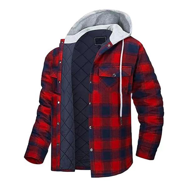 商品名:  Daily Deals Men's Shacket Jacket Casual Long Sleeve Button Hoodies Winter Thicken Plaid Outerwear For Cold Weather...