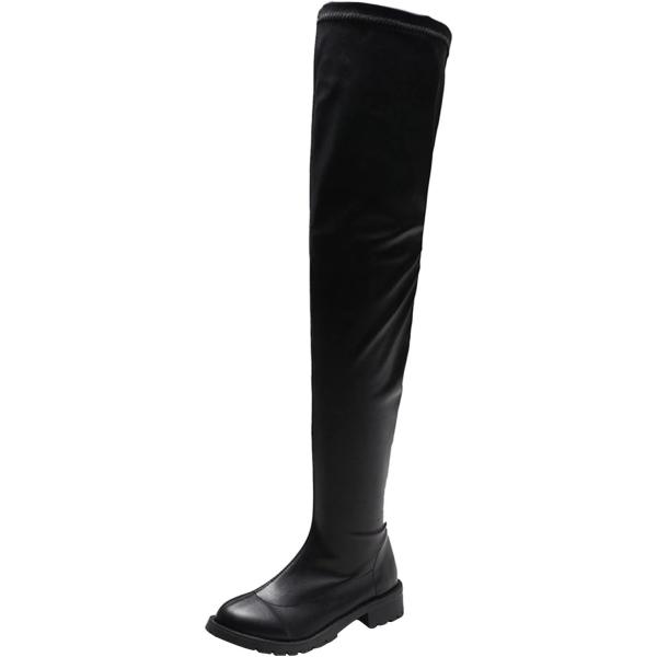 商品名JWSVBF Women's Over the Knee Low Heel Lace Up Tall Boots Flat Tall Boots for Women No Heel Silver Sparkle Boots Silve...