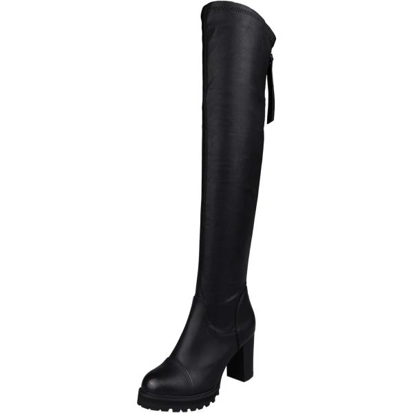 商品名JWSVBF Women's Metallic Knee High Boots-Pointed Toe Stiletto Over the Knee Wide Calf Boots White High Boots Calf Shoe...