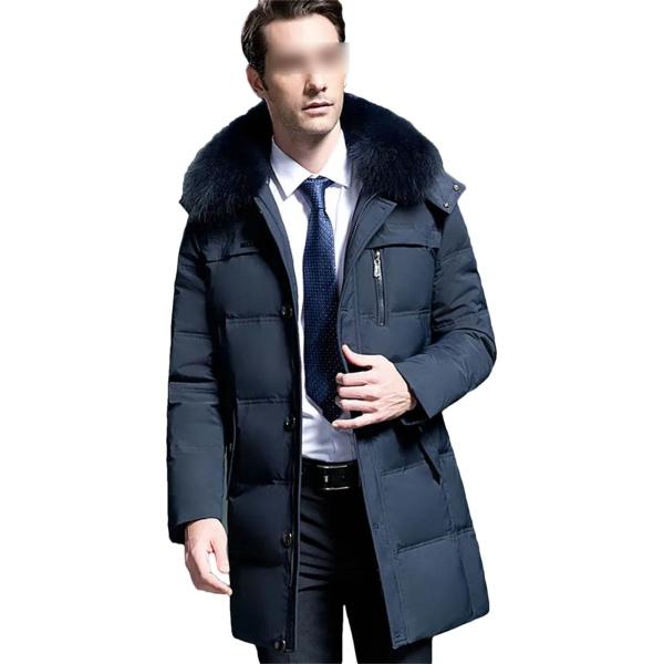 商品名:  Down Men's Jacket Winter Long Coat Fur Collar Thick Puffer Jackets Parka Doudoune dark blue Mブランド: Generic商品サイズ: M...