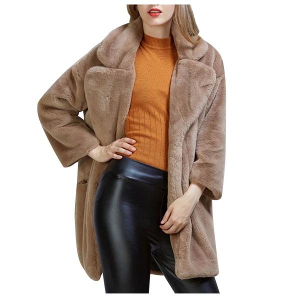 商品名:  Dademeo Lightning Deals of Today Plus Size Faux Coat for Women Fall Winter Warm Fuzzy Mid-length Blazer Jacket Loo...