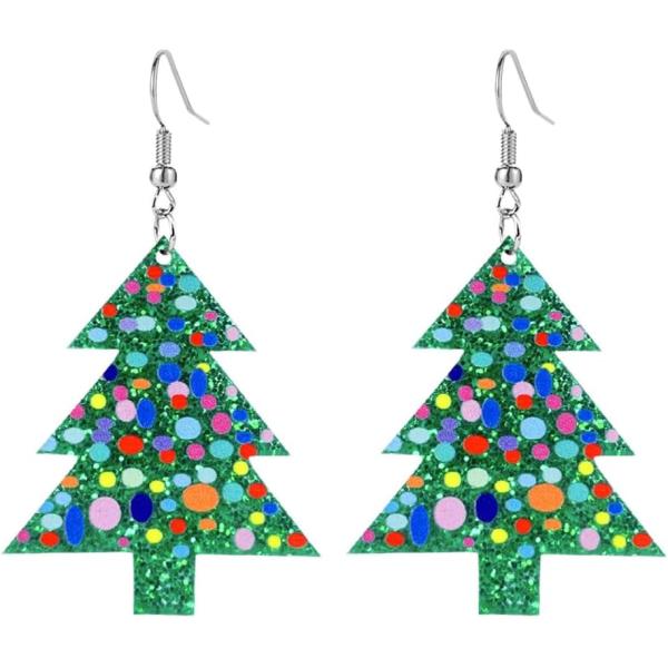 商品名クリスマスツリーイヤリング アクリル クリスマス ホリデー イヤリング カラフル クリスマスツリー ドロップ ダングルイヤリング クリスマスジュエリーギフト レディース ガールズ, 金属, N/PChristmas Tree Earr...