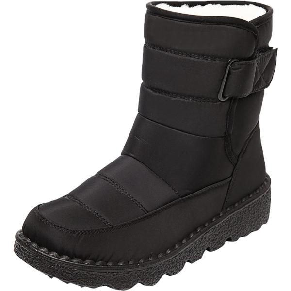 商品名Knee High Boots Women Wide Calf Snow Boots for Women Winter Shoes with Hook Loop Comfortable Warm Fur Lined Thickenin...