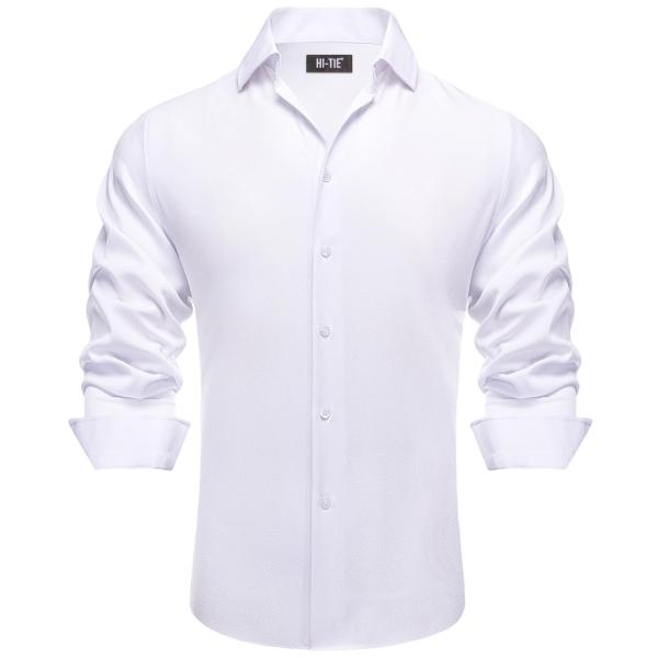 商品名:  Hi-Tie Striped White Shirt for Men Long Sleeve Wedding Dress Shirt Button Down Small Shirtブランド: Hi-Tie商品サイズ: Small...