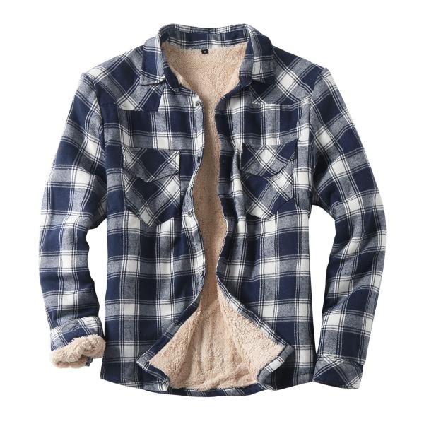 商品名:  AITEQY Mens Flannel Shirt Jacket Casual Fleece Lined Button Down Plaid Jackets Winter Camp Shirts with Chest Pocke...