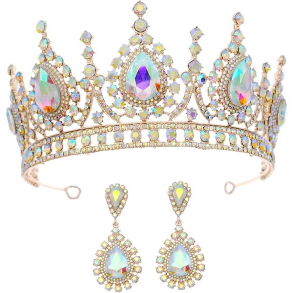 商品名VALICLUD 1 Set Wedding Dress Set Versatile Crown Crown Set Lugs for Women Headpiece for Bride Jewelry Earrings Womens...