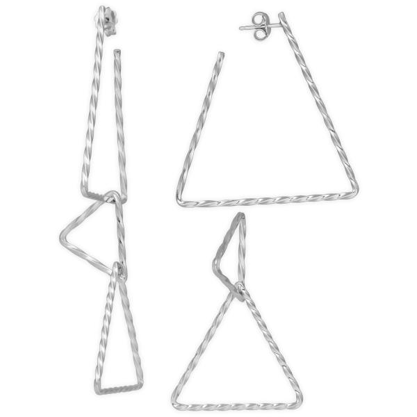 商品名Handmade dangle drop sterling silver earrings geometric earrings stud earrings triangle earrings Minimalists jewelry ...