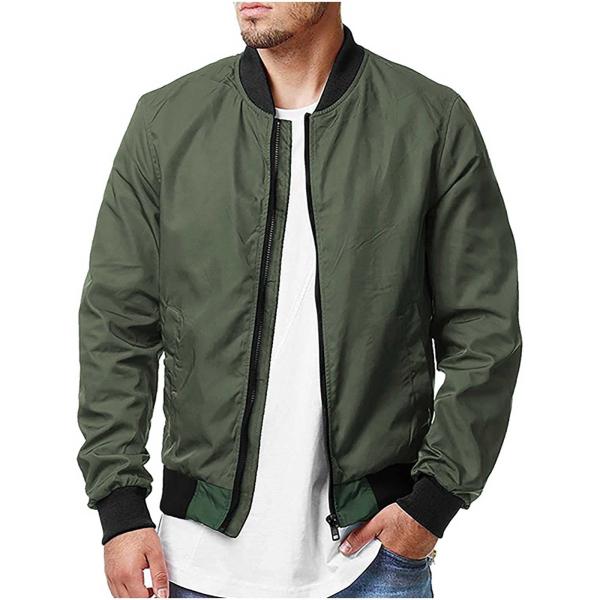 商品名:  Funny Christmas Men Gifts Mens Bomber Jacket Zip Up Casual Stand Collar Solid Outwear Long Sleeve Jacket with Pock...