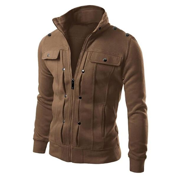 商品名:  AITEQY Mens Lightweight Tactical Jacket Casual Full Zip Stand Collar Work Sweatshirts Outdoor Hiking Coat with Fla...