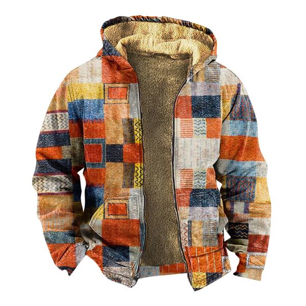 商品名:  Flannel Hoodie for Men Mens Fleece Jacket Mens Winter Jacket Plaid Jacket Men Mens Winter Jacket Warm Thick Printe...