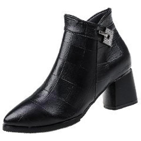 商品名NEBZCIV Women's Dress Shoes Womens Booties and Ankle Boots Pointed Toe Chunky High Heel Mid Calf Boots for Women Soli...