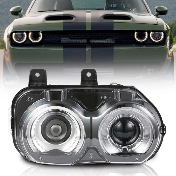 商品名:  KARPALFits For Dodge Challenger Headlights Assembly 2015 2016 2017 2018 2019 2020 2021 2022 2023 Black HID Headlam...