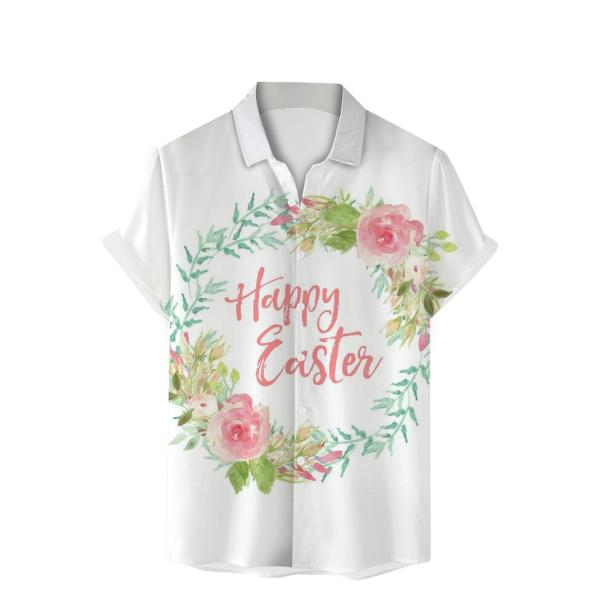 商品名:  Dress Shirts for Men,Men's Easter Hawaiian Shirts Short Sleeve Bunny Rabbit Patten Daily Dress Shirt Casual Relaxe...