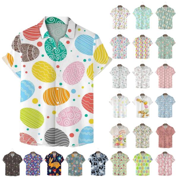 商品名:  HJINGSUN Easter Shirts for Men 2024 Funny Easter Eggs Bunny Carrot Print Hawaiian Button Dress Shirts Casual Sweat...