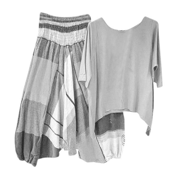 商品名:  Generic Linen Set for Women Plus Size 2 Piece Outfits Womens Summer Pants Lightweight Casual Skirt Pants for Women...