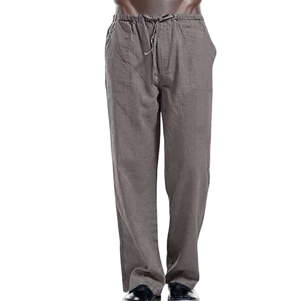 商品名:  POLNHDLT Linen Pants Men, Mens Cotton Linen Drawstring Pants Elastic Waist Casual Jogger Yoga Pants A3042 Coffeeブラ...