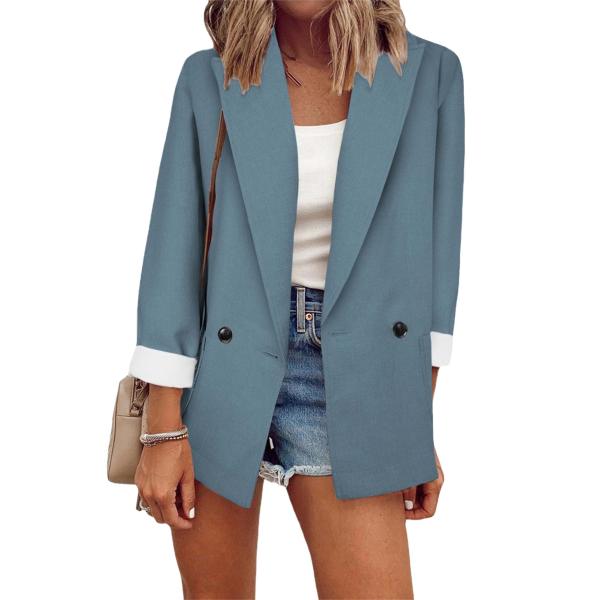 商品名:  MAYRAIN Button Down Solid Color Blazers for Women Business Lightweight Blazers Oversized Utility Pockets Outerwear...