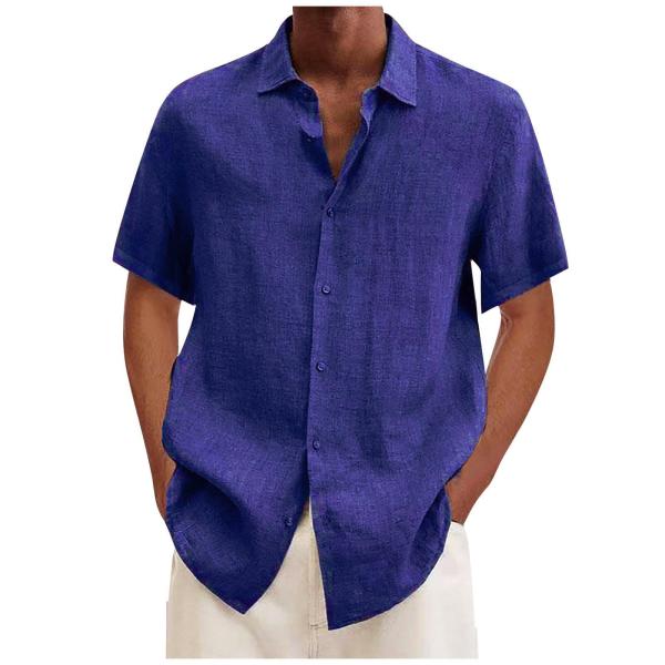 商品名:  Generic Hawaiian Shirt for Men Button Down Short Sleeve Dress Shirts Summer Beach Bowling Slim Fit Shirt 01 Blue X...